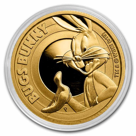 Buy 2019-P Tuvalu 1/4 oz Gold Looney Tunes Bugs Bunny Proof (No Box ...