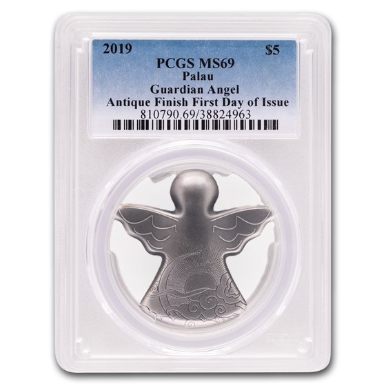 Buy 2019 Palau 1 oz Silver Guardian Angel Shaped Coin MS-69 PCGS | APMEX
