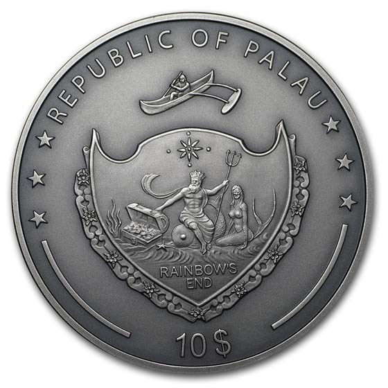 Buy 2019 Palau 2 oz Silver Mythical Creatures Collection Green Dragon ...