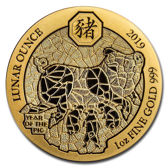 Buy 2019 Rwanda 1 oz Gold Lunar Year of the Pig BU (Coin Only) | APMEX