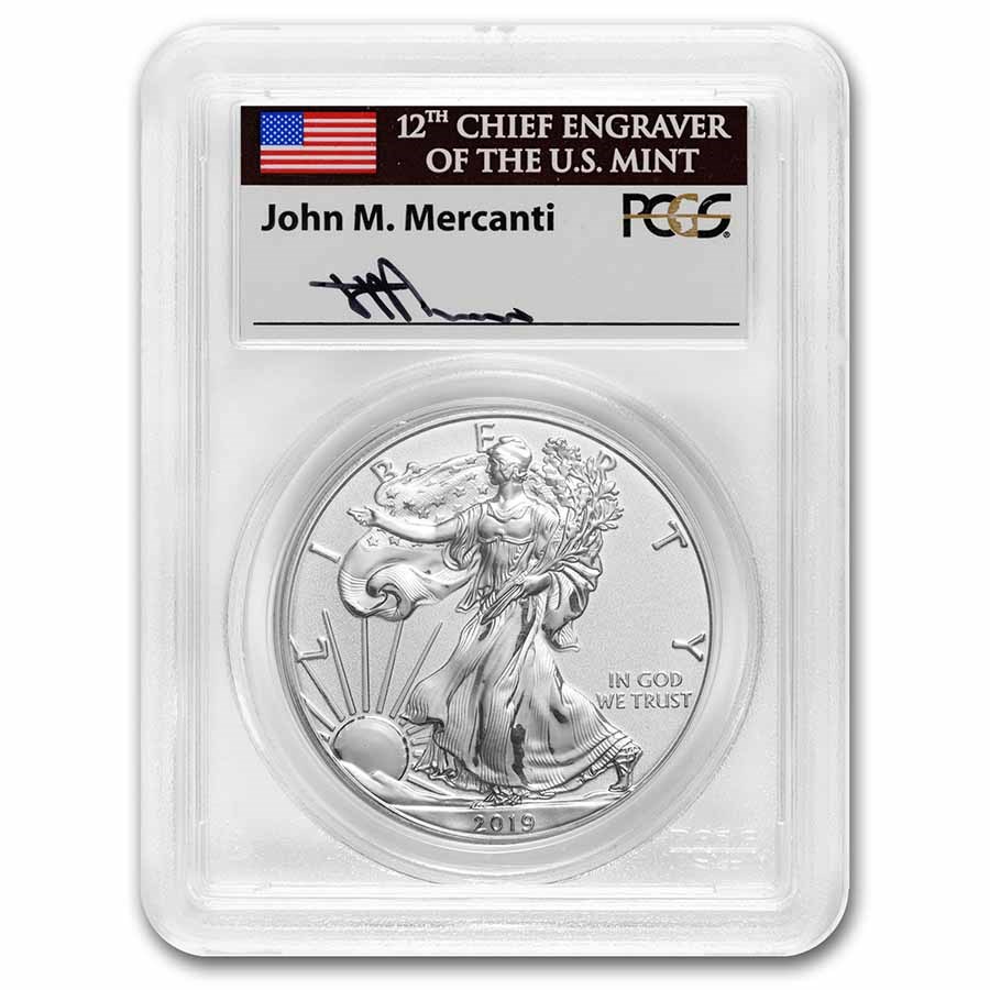 Buy 2019-S Enhanced Rev Proof Silver Eagle PR-70 PCGS (FDI, Mercanti ...