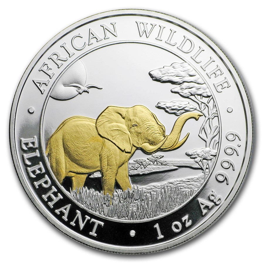 Buy 2019 Somalia 1 oz Silver Elephant (Gilded) | APMEX