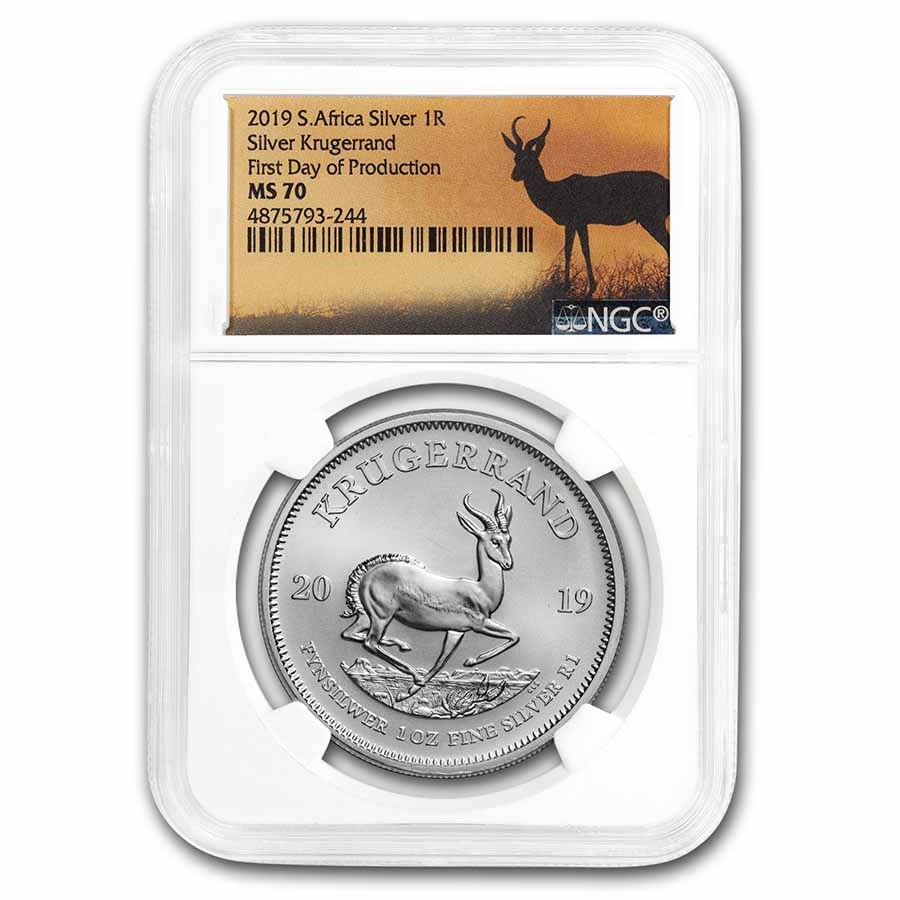 Buy 2019 South Africa 1 oz Silver Krugerrand MS-70 NGC (First Day) | APMEX