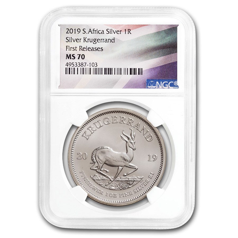 2019 South Africa 1 oz Silver Krugerrand MS-70 NGC (FR)