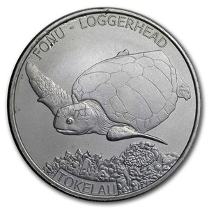 Buy 2019 Tokelau 1 oz Silver $5 Loggerhead Turtle (Abrasions) | APMEX