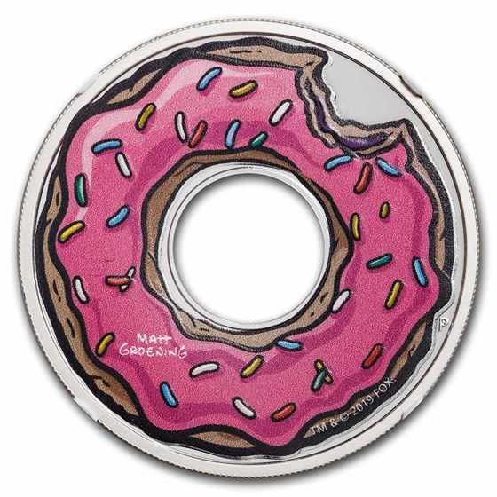 Buy 2019 Tuvalu 1 oz Silver The Simpsons: Donut PCGS PF-70 FR | APMEX