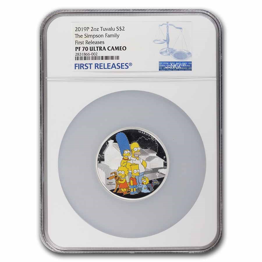 Buy 2019 Tuvalu 2 oz Silver The Simpsons: Family PCGS-70 FR Ultra Cam ...