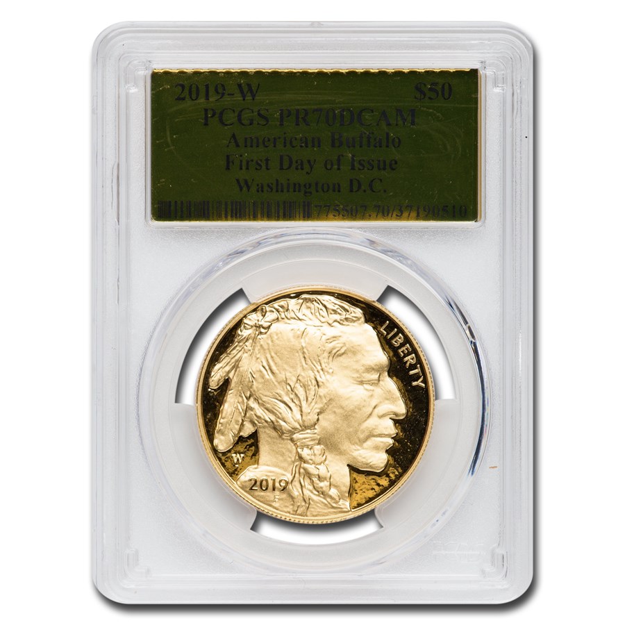 Buy 2019-W 1 oz Proof Gold Buffalo PR-70 PCGS (FDI - Wash. Gold Foil) | APMEX