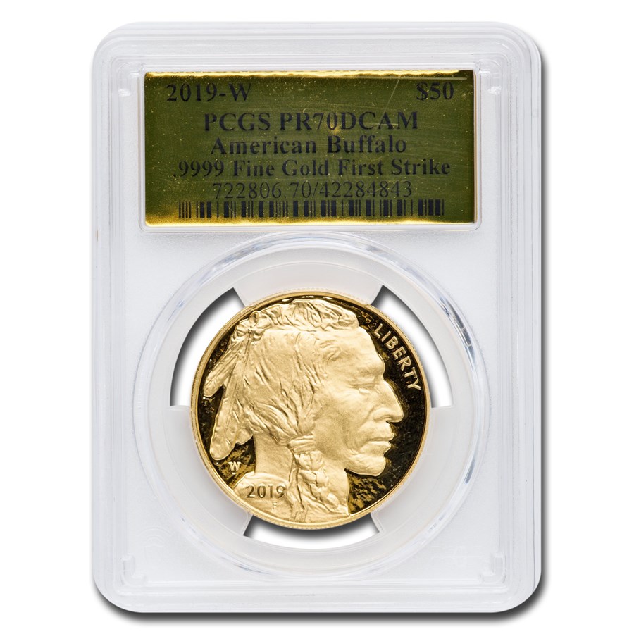 Buy 2019-W 1 oz Proof Gold Buffalo PR-70 PCGS (FS, Gold Foil) | APMEX