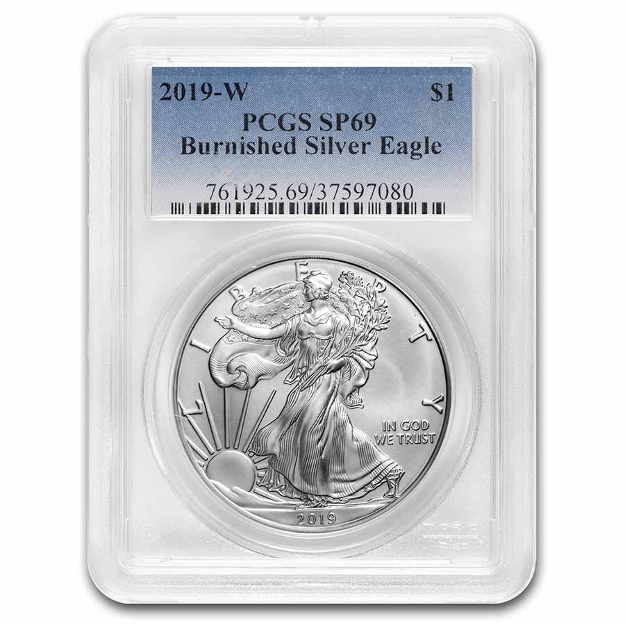 Buy 2019-W Burnished American Silver Eagle SP-69 PCGS | APMEX