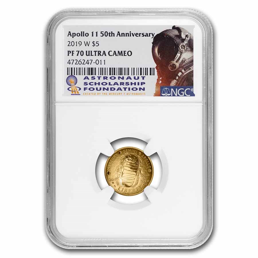 Buy 2019-W Gold $5 Apollo 11 50th Anniversary PF-70 NGC | APMEX
