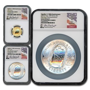 Buy 2019-W Gold Apollo 11 50th Anniv Set PF-70 NGC | APMEX