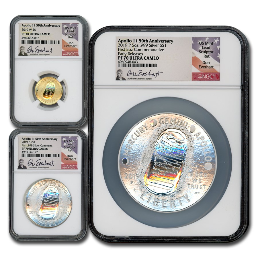 Buy 2019-W Gold Apollo 11 50th Anniv Set PF-70 NGC | APMEX