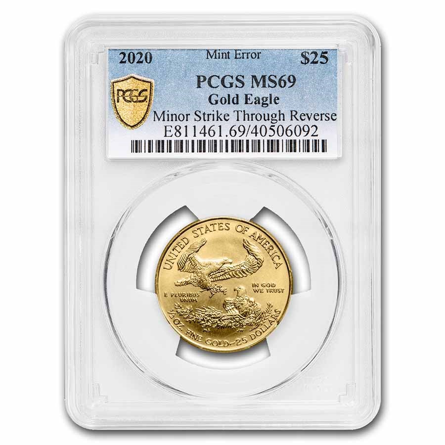 Buy 2020 1/2 oz Gold Eagle MS-69 Err Struck-Thru Rev | APMEX