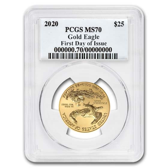 Buy 2020 1/2 oz Gold Eagle MS-70 PCGS (First Day, Black Label) | APMEX