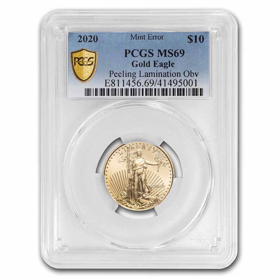 Buy 2020 1/4 oz Gold Eagle MS-69 PCGS (Error, Obverse Lamination) | APMEX