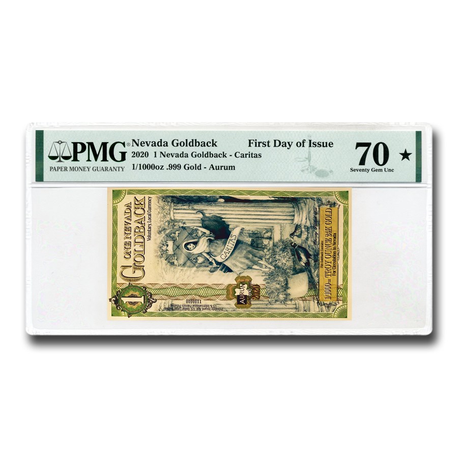 Buy 2020 1 Nevada Goldback Note 24k MS-70 PMG | APMEX