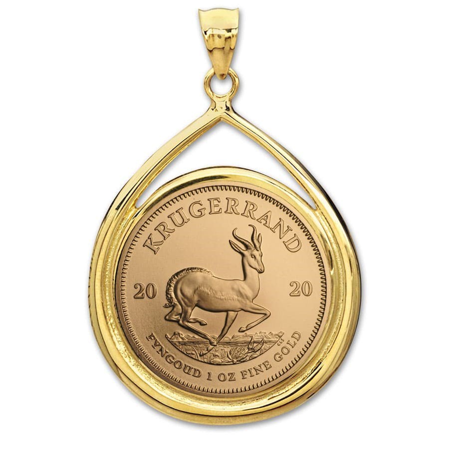 Buy 2020 1 oz Gold Krugerrand Teardrop Pendant (Prong Bezel) | APMEX