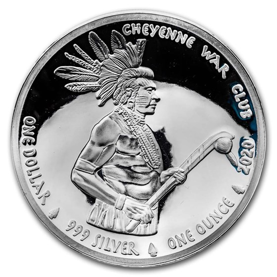Buy 2020 1 oz Silver Domed Native American Weapons Cheyenne War Club ...