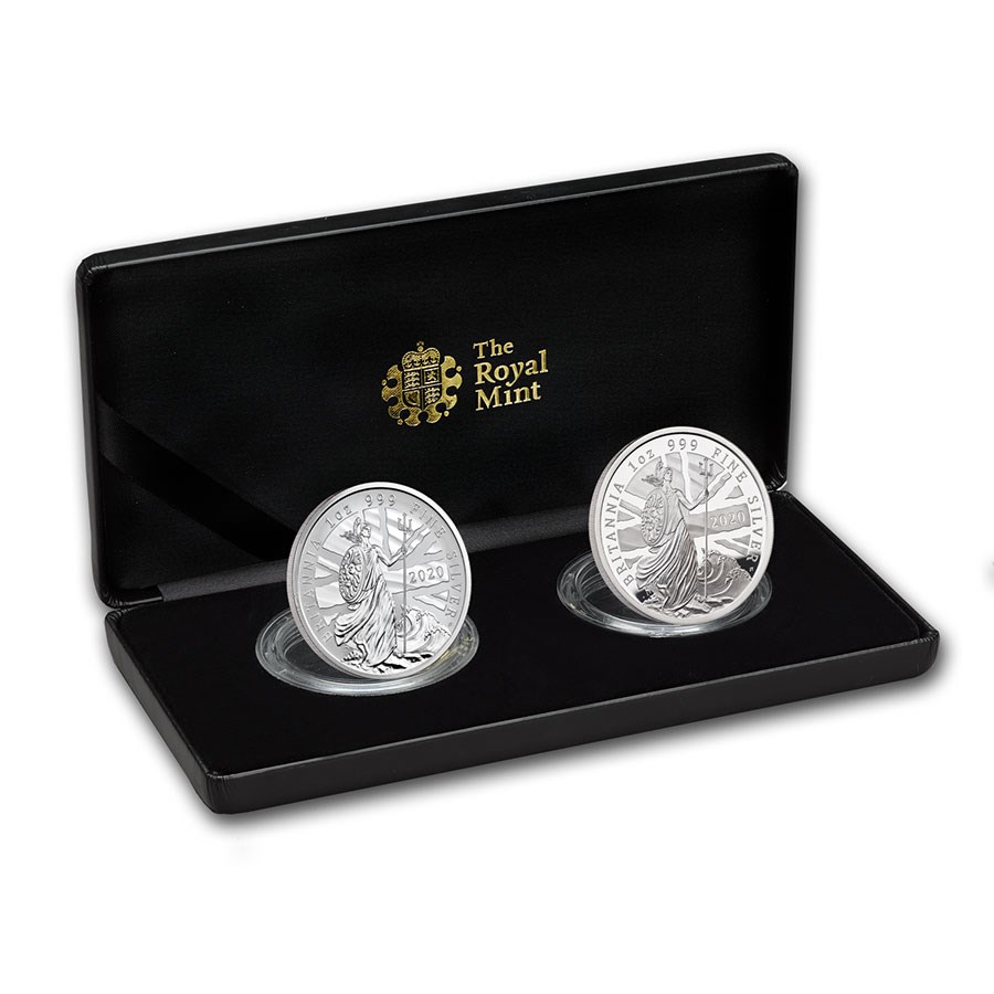 Buy 2020 2-Coin Silver 1 oz Britannia Proof/Reverse Proof Set | APMEX