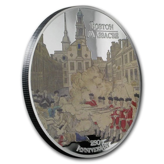 Buy 2020 2 oz Ag $2 American Revolution 250th Anniv Boston Massacre | APMEX