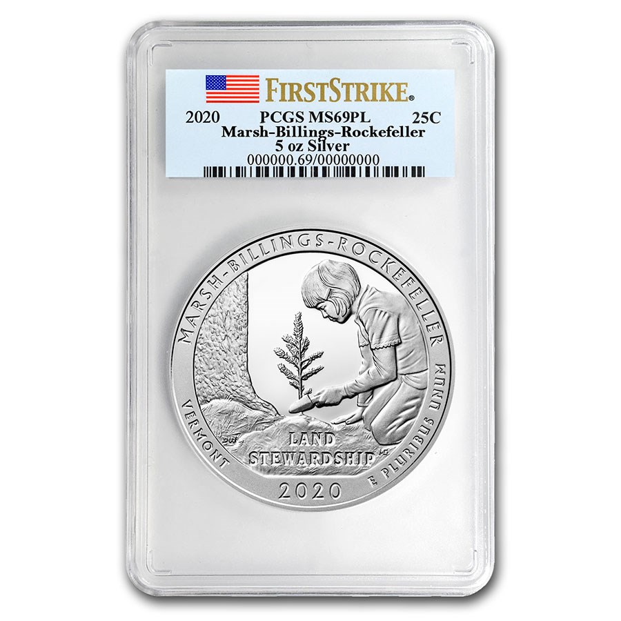 Buy 2020 5 oz Silver ATB Marsh-Billings-Rockefel MS-69 PL PCGS (FS) | APMEX