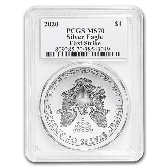 Buy 2020 American Silver Eagle MS-70 PCGS (FirstStrike®, Black Label ...