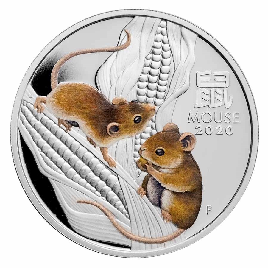 Buy 2020 AUS 1 oz Silver Lunar Mouse Proof Colorized (Coin Only) | APMEX