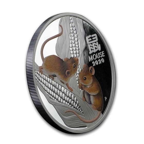 Buy 2020 AUS 1 oz Silver Lunar Mouse Proof Colorized (w/box & COA) | APMEX