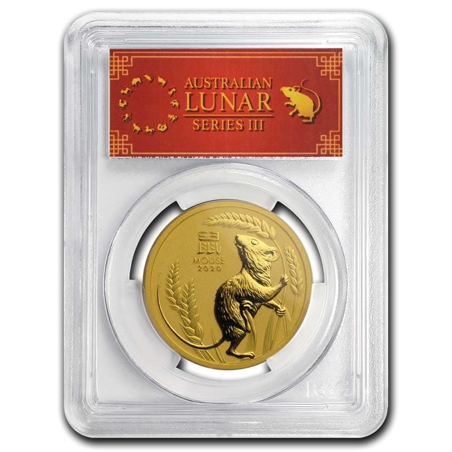 Buy 2020 Australia 1 oz Gold Lunar Mouse MS-70 PCGS (FDI, Red Label ...