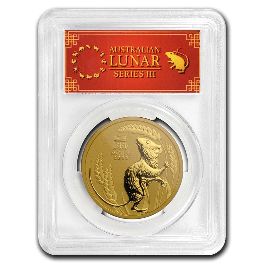Buy 2020 Australia 1 oz Gold Lunar Mouse MS-70 PCGS (FS, Red Label) | APMEX