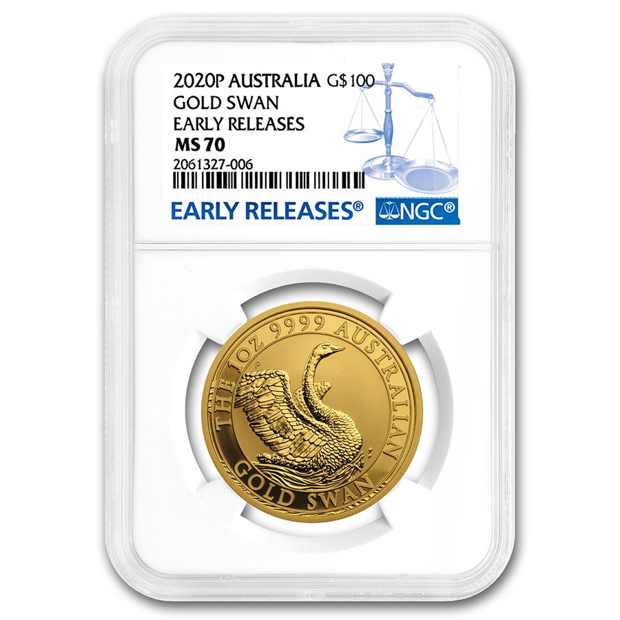 Buy 2020 Australia 1 oz Gold Swan MS-70 NGC (ER) | APMEX