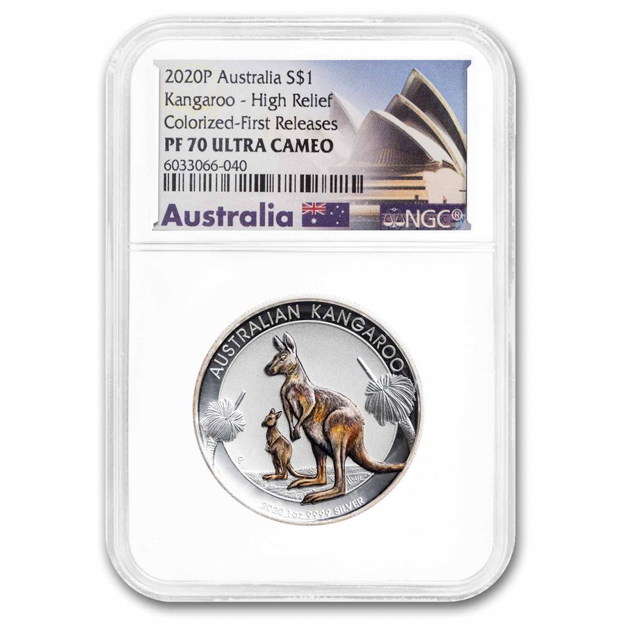Buy 2020 1 oz Silver Kangaroo Colorized HR PF-70 | APMEX