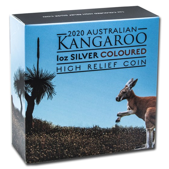 Buy 2020 Australia 1 oz Silver Kangaroo Colorized Proof (High Relief ...