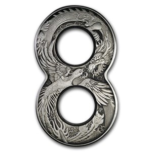 Buy 2020 Australia 2 oz Ag Figure Eight Dragon and Phoenix (Antiqued ...