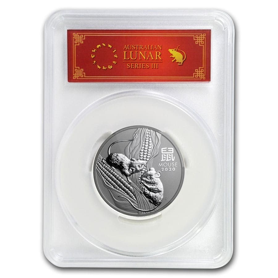 Buy 2020 Australia 2 oz Silver Lunar Mouse MS-70 PCGS (FS, Red Label ...