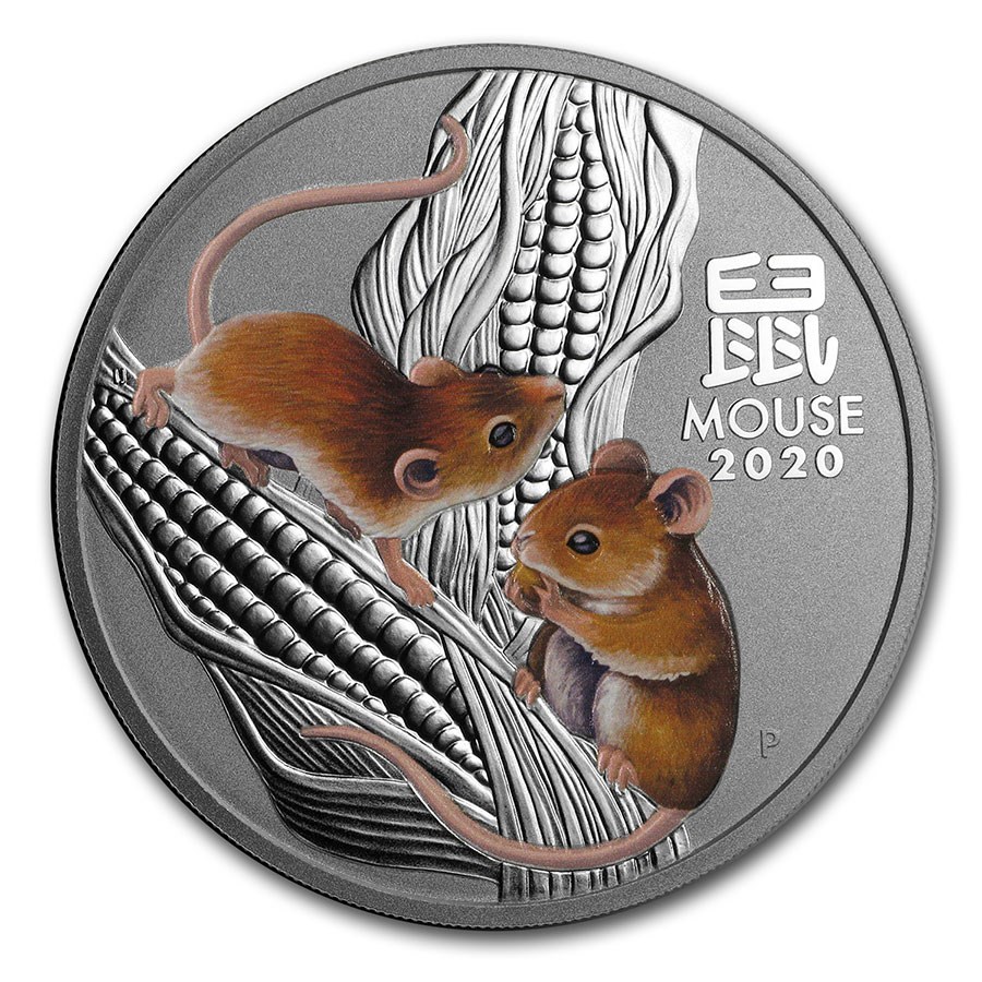Buy 2020 Australia 5 oz Silver Lunar Mouse BU (Series III, Colorized ...