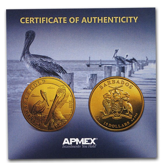 Buy 2020 Barbados 1 oz Gold Caribbean Pelican MS-70 PCGS (FS) | APMEX