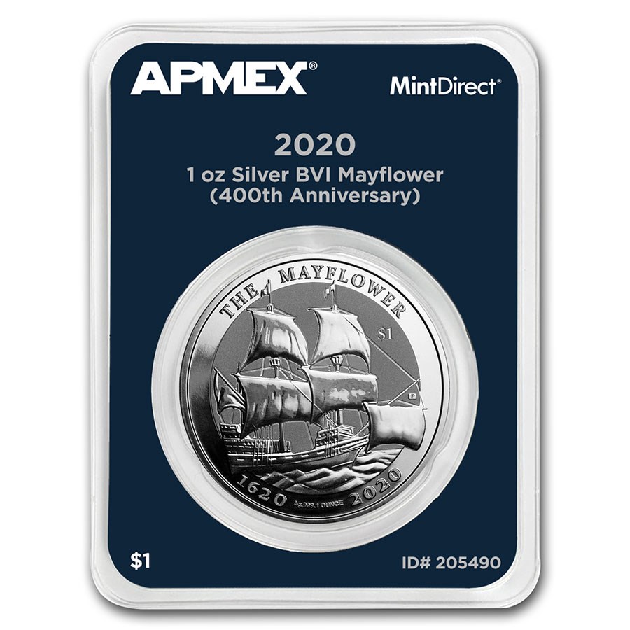 Buy 2020 BVI 1 oz Silver Mayflower 400th Anniv (MintDirect® Single) | APMEX