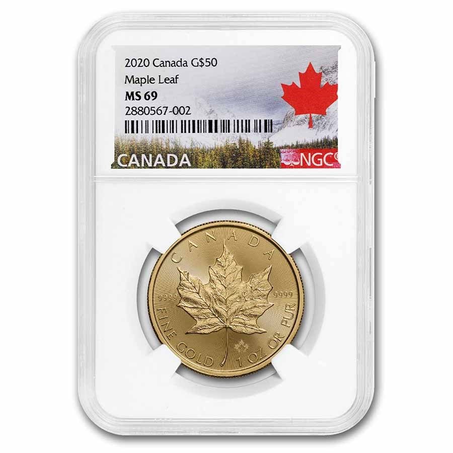 Buy 2020 Canada 1 oz Gold Maple Leaf MS-69 NGC | APMEX