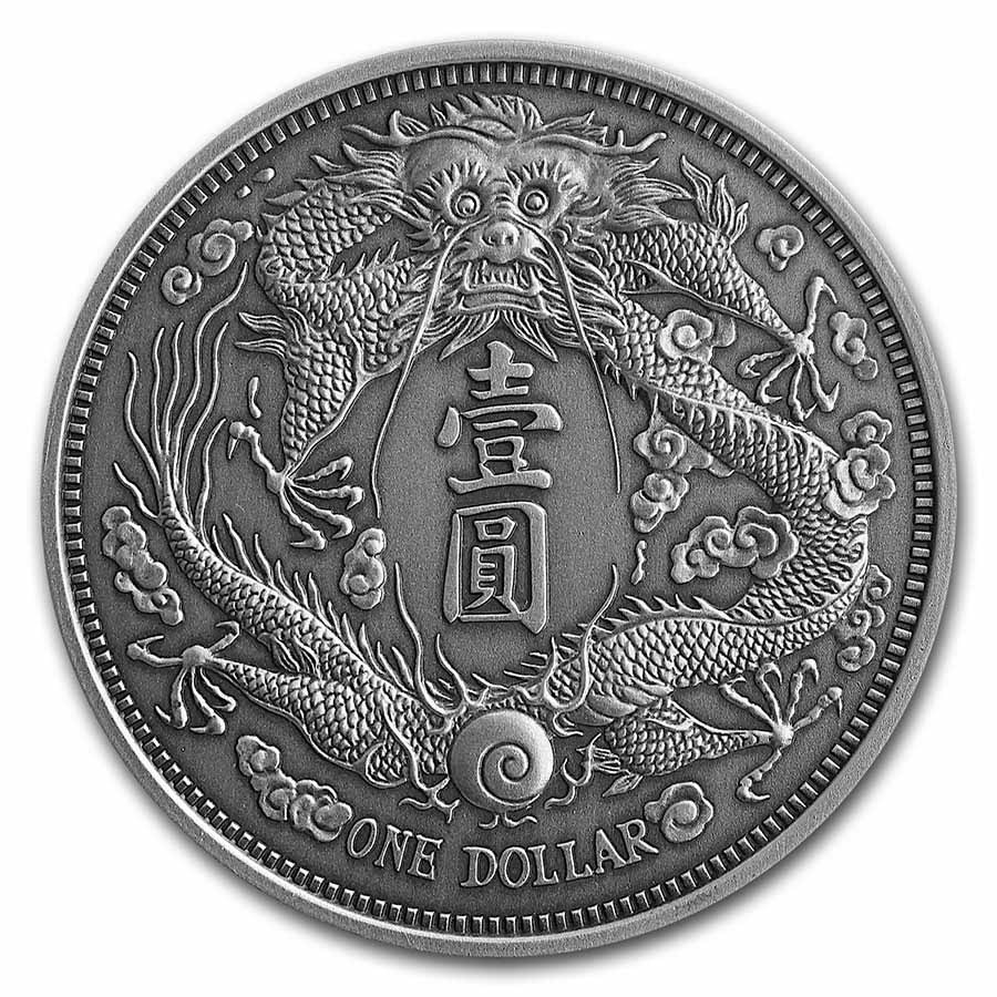 Buy 2020 China 1 oz Antique Silver Long-Whiskered Dragon Dollar | APMEX