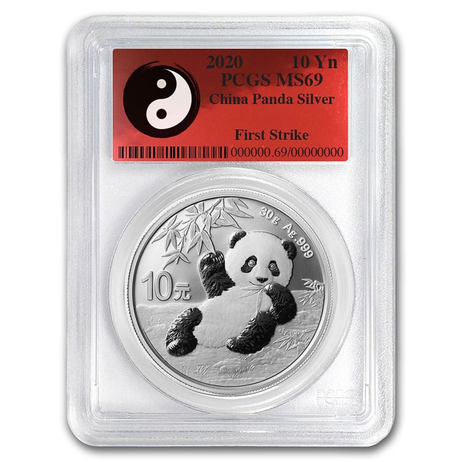Buy 2020 China 30 gram Silver Panda MS-69 PCGS (FS, Yin-Yang) | APMEX