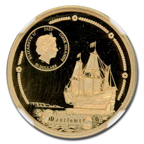 Buy 2020 Cook Is. $50 Gold 400th Anniv Mayflower PF-70 NGC (Everhart ...
