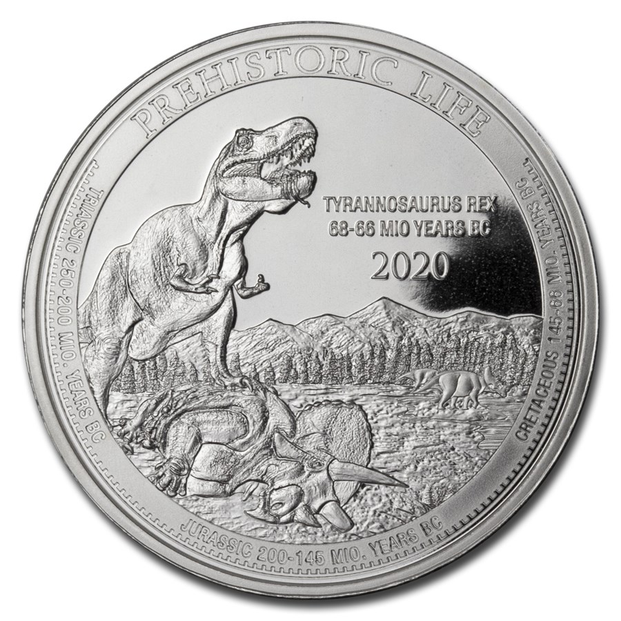 Buy 2020 Democratic Rep of Congo 1 oz Silver T-Rex BU (Abrasions) | APMEX