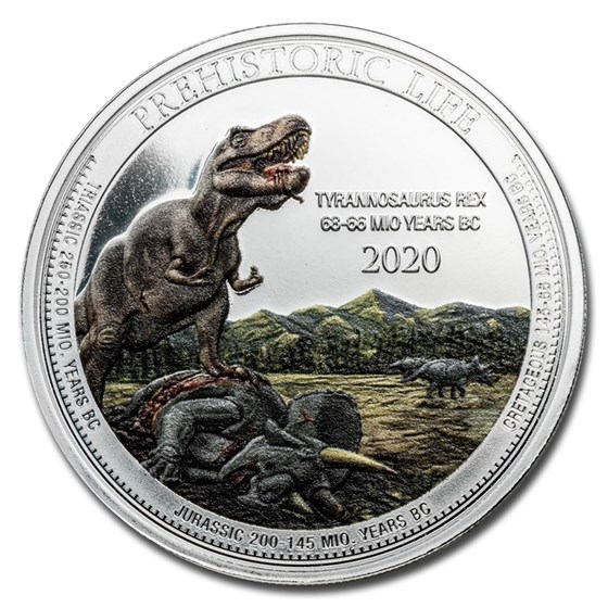 Buy 2020 Democratic Rep. of Congo 1 oz Silver T- Rex Colorized BU | APMEX