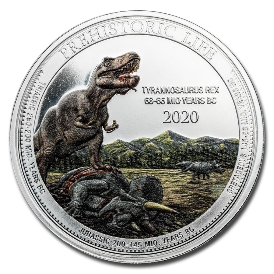 Buy 2020 Democratic Rep. of Congo 1 oz Silver T- Rex Colorized BU | APMEX