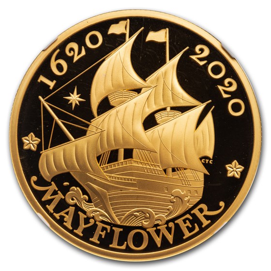 Buy 2020 GB £100 Gold 400th Anniversary of the Mayflower PF-70 NGC | APMEX