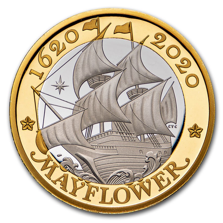 Buy 2020 GB £2 Silver 400th Anniversary of the Mayflower Prf Piedfort ...