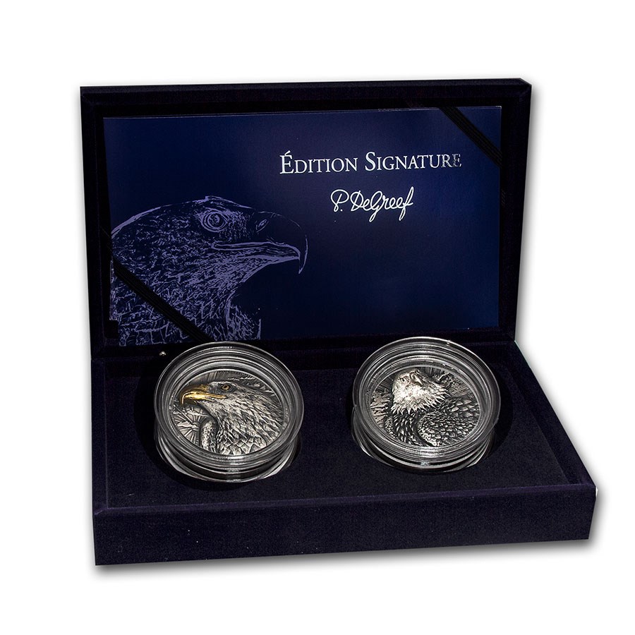 Buy 2020 Ivory Coast 10 oz Silver Edition Signature Eagle 2-Coin Set ...