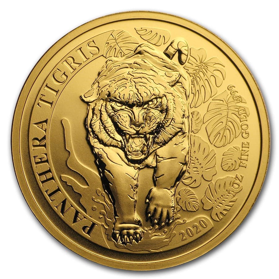 Buy 2020 Laos 1 oz Gold 2000 KIP Tiger BU (Panthera Tigris) | APMEX